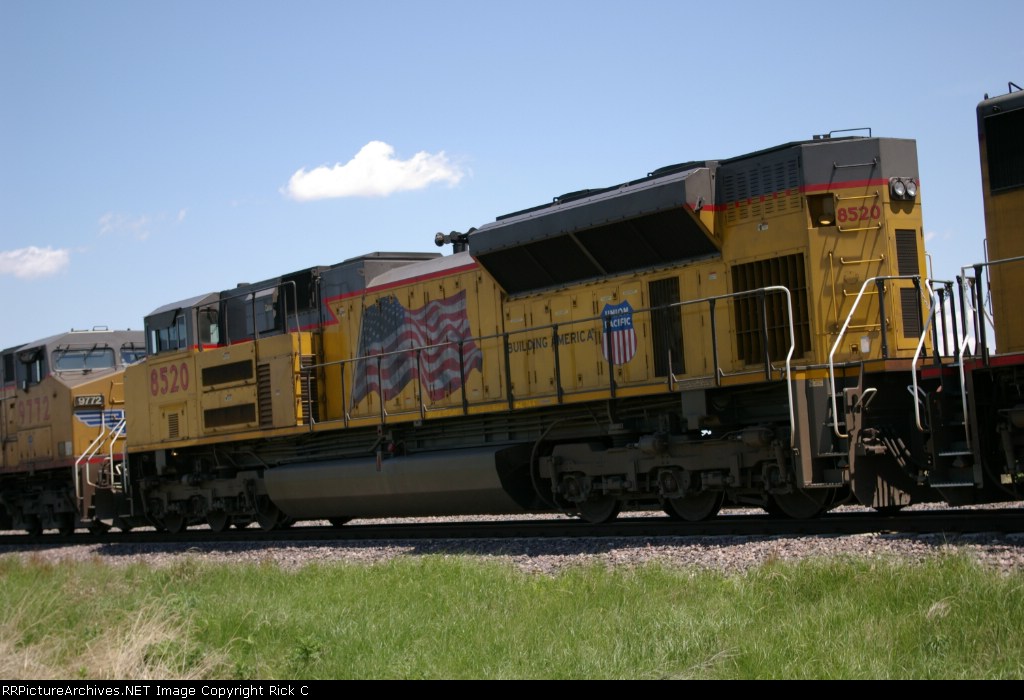 UP 8520 Is #2 on Stopped WB Autoracks